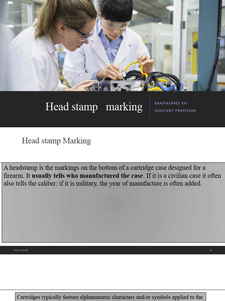 Head Stamp Marking | PDF | Ballistics | Firearms