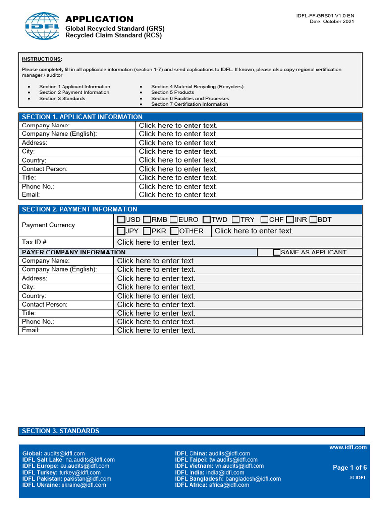 GRS and RCS Application Instructions | PDF