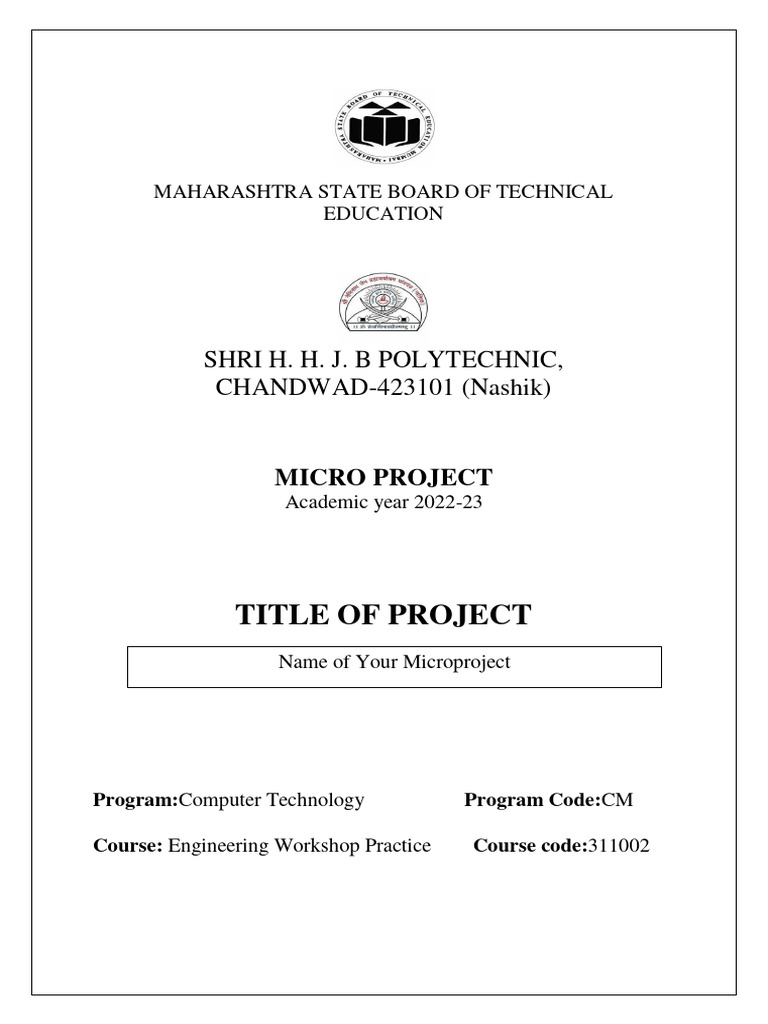 EWP - Microproject Format | PDF | Personal Computers | Operating System