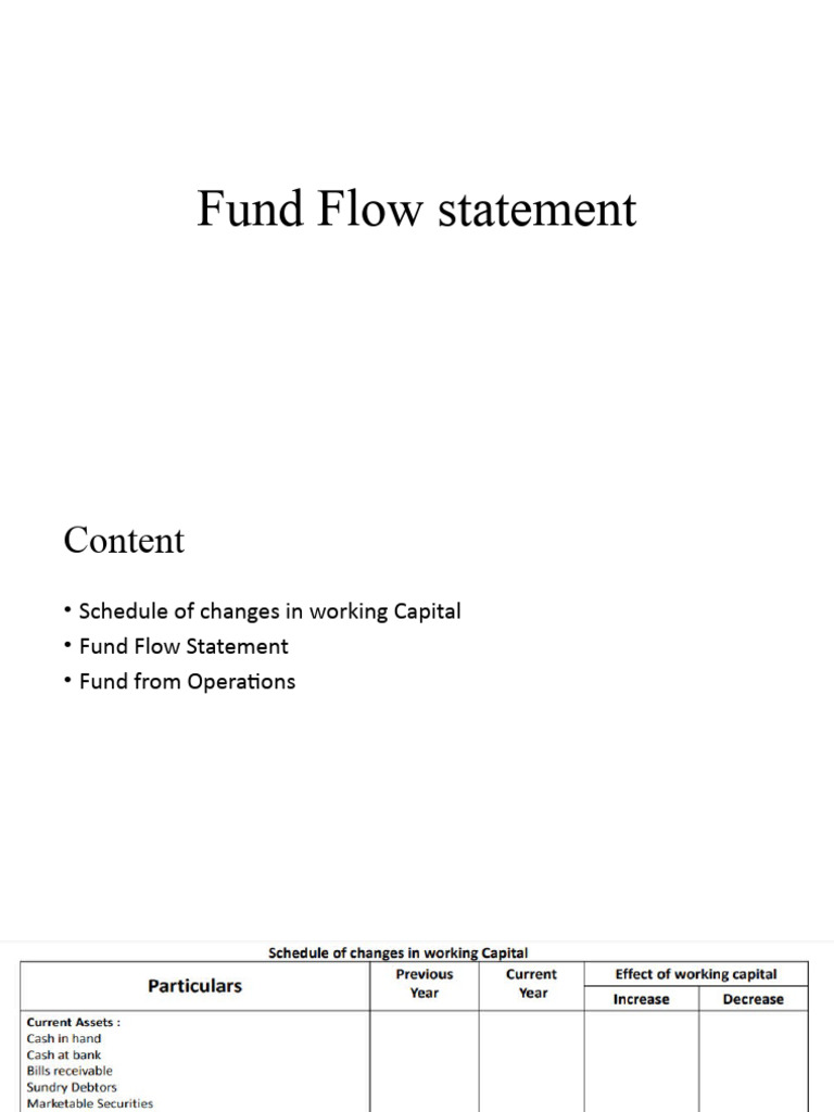 Fund Flow Statement | PDF | Cash Flow Statement | Working Capital