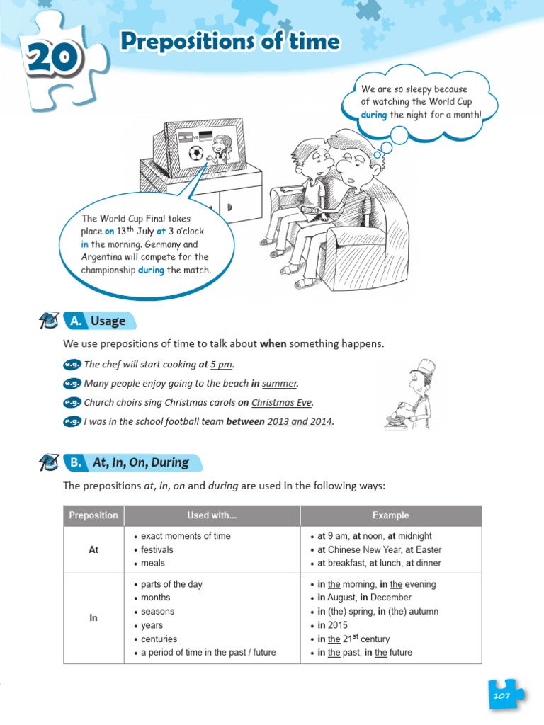 Grammar Unit 20 Preposition of Time PDF | PDF