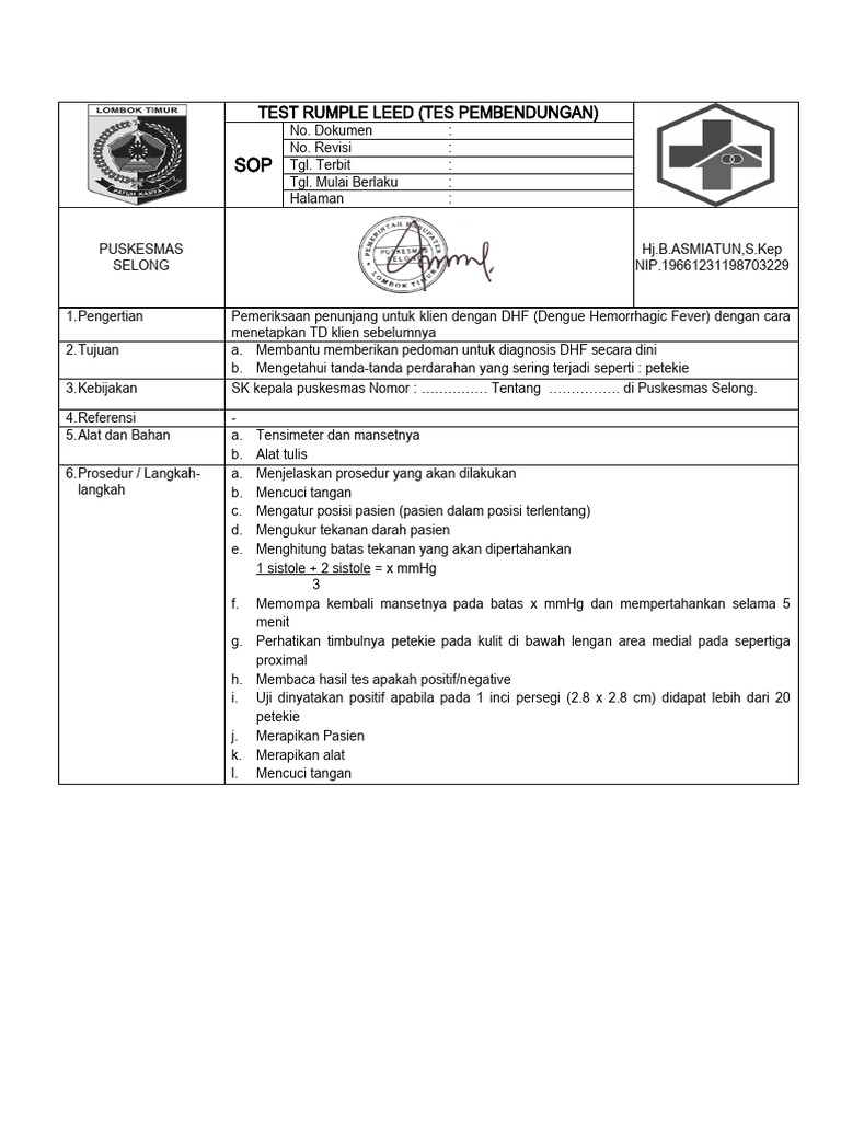 Test Rumple Leed (Tes Pembendungan) | PDF