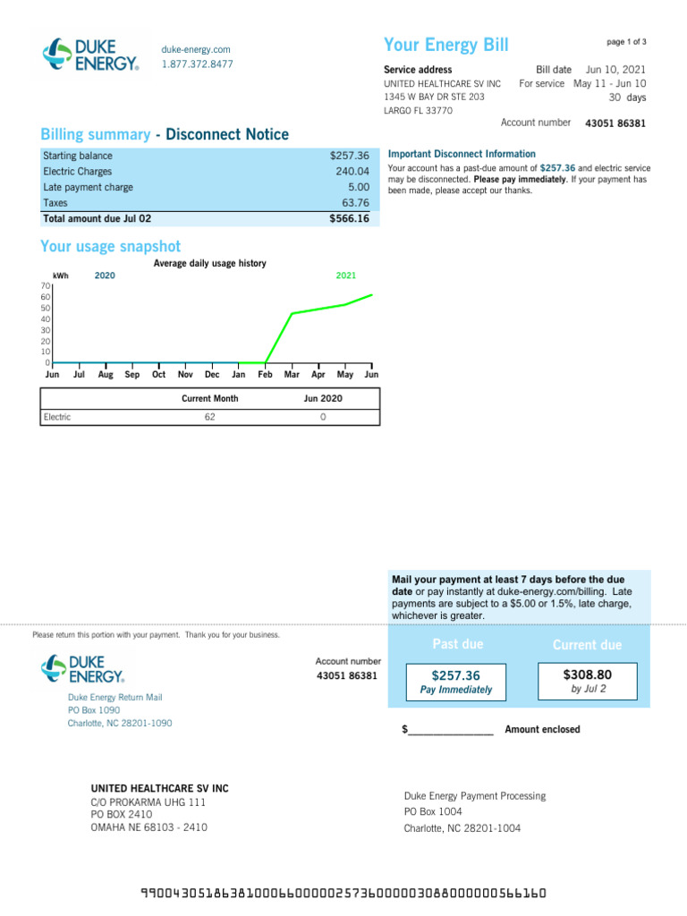 Disconnect Notice: Billing Summary | PDF