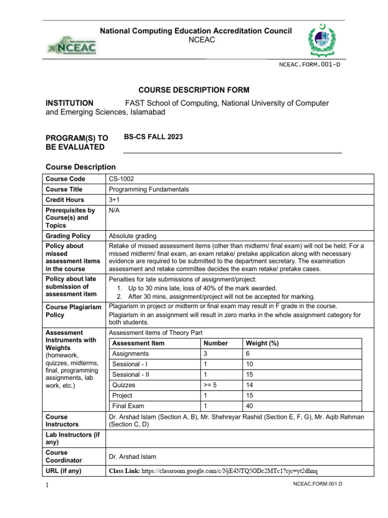 CS-1002 PF-Fall-2023 | PDF