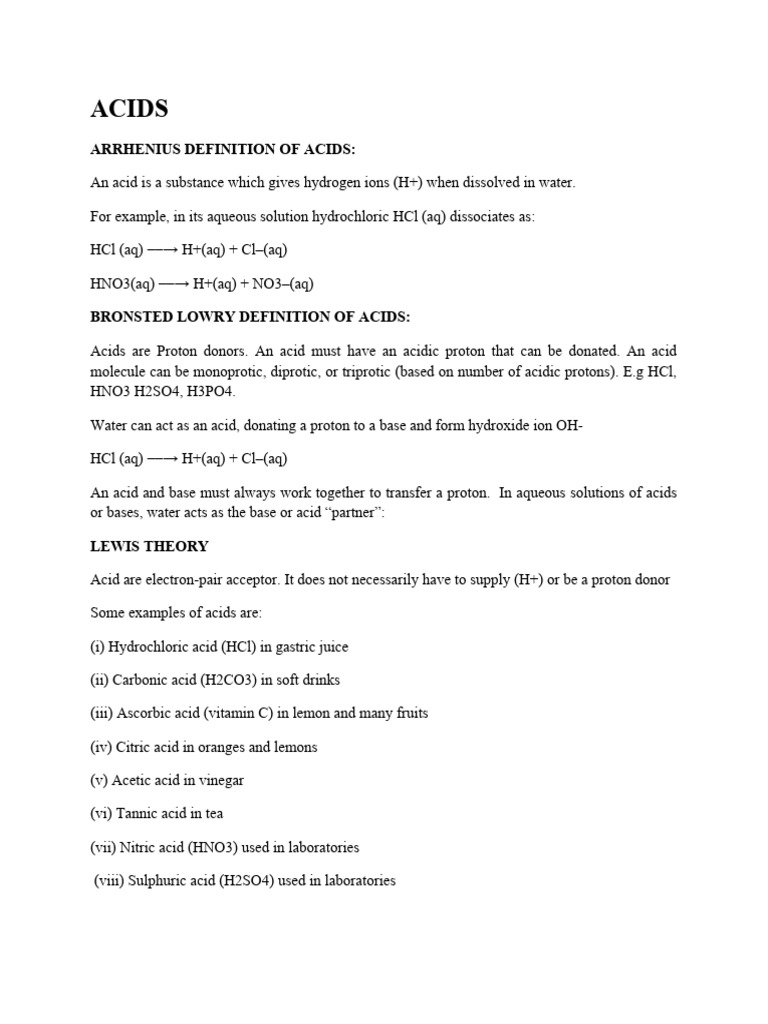 ACIDS | PDF | Acid | Hydroxide