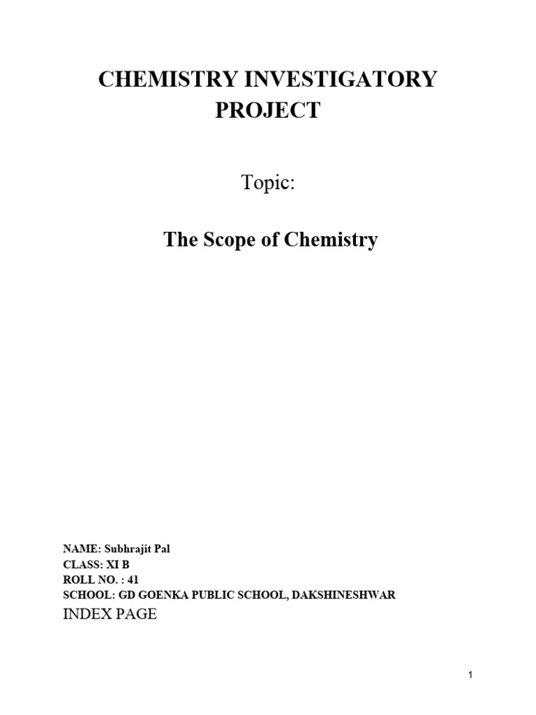 Chemistry Investigatory Project | PDF | Redox | Chemistry
