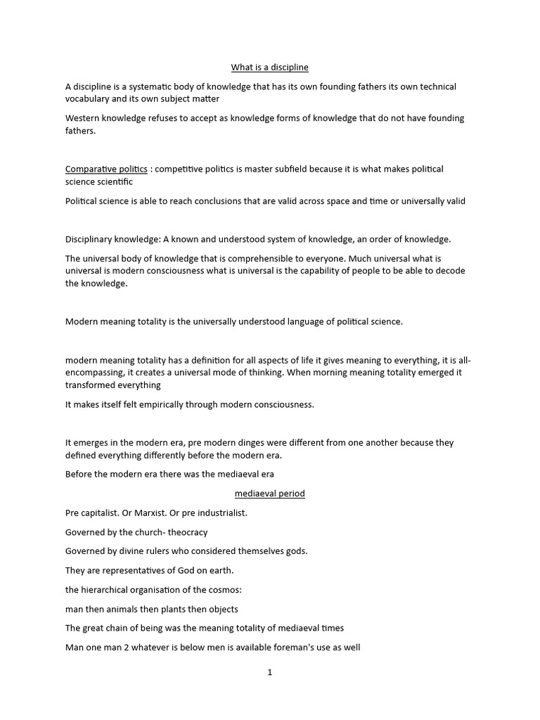 Political Science Dictated Notes | PDF | René Descartes | Reason