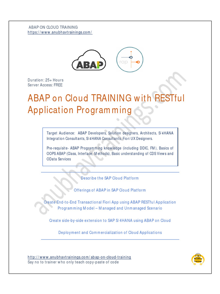 Abap On Cloud Content Pdf Cloud Computing Representational State Transfer
