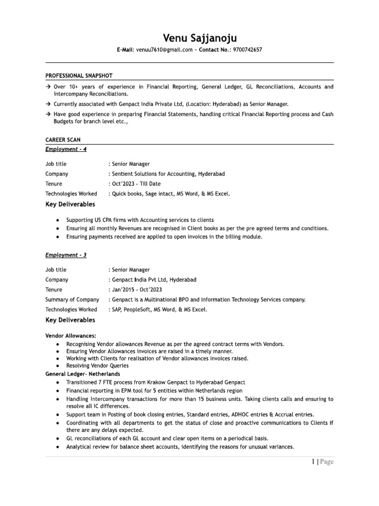 Venu Resume | PDF