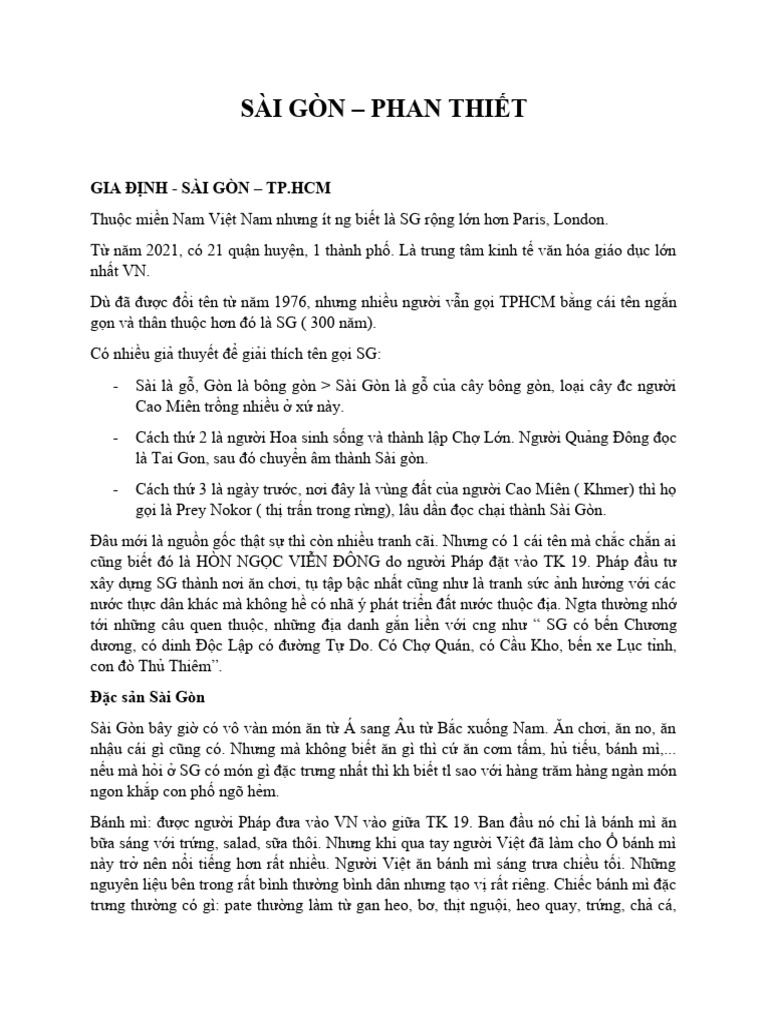 SÀI GÒN PHAN THIẾT | PDF