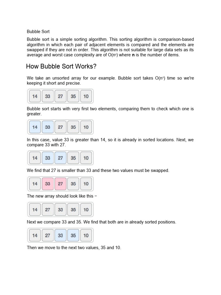 Bubble Sort | PDF Bubble Sort | PDF