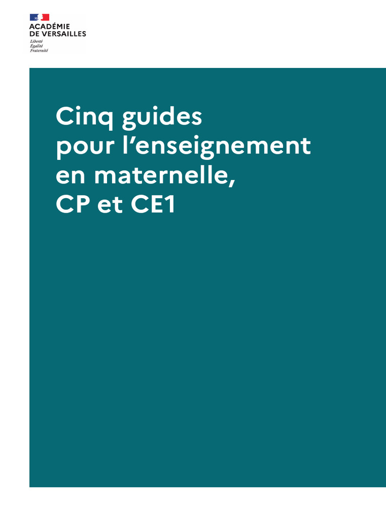Cinq Guides Pour L Enseignement en Maternelle CP Et Ce1 21920 | PDF