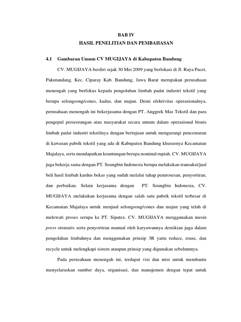 Contoh Bab Iv Skripsi Kualitatif | PDF | Bisnis
