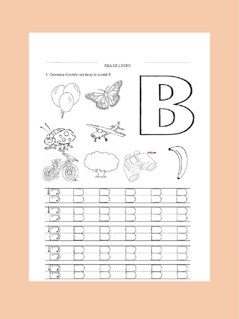 Litera B Fisa de Lucru | PDF