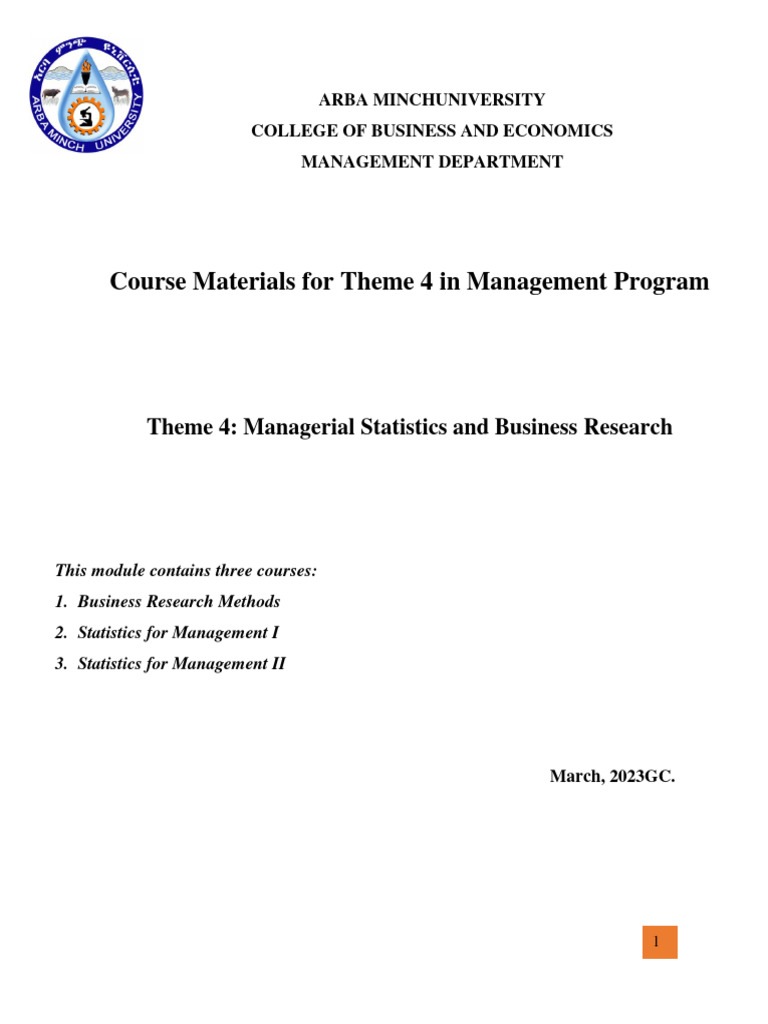 Theme 4 BRM & Stat | PDF | Methodology | Quantitative Research