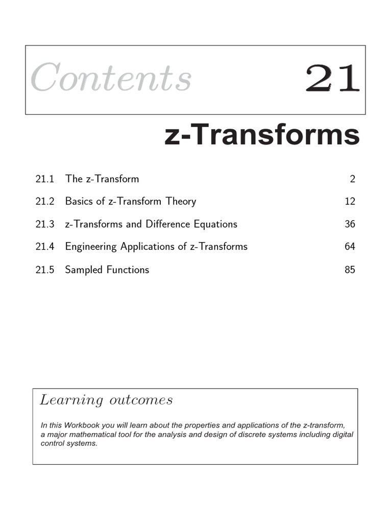 HELM Workbook 21 Z-Transforms | PDF