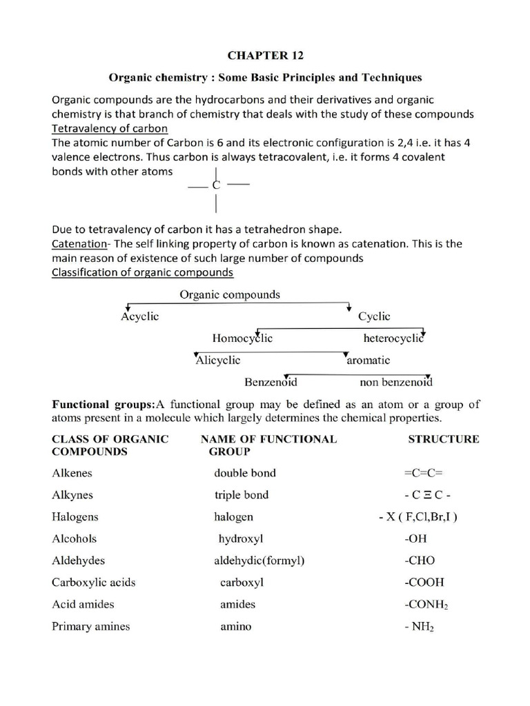 Organic Chemistry Class 11 Notes | PDF