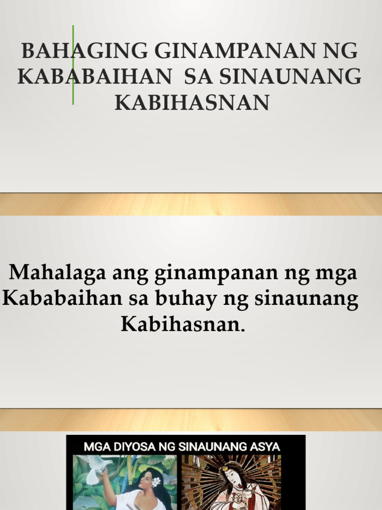 G7 AP Q2 Week 6-7 Gampanin NG Mga Kababaihan Noong Sinaunang Kabihasnan ... G7 AP Q2 Week 6-7 Gampanin NG Mga Kababaihan Noong Sinaunang Kabihasnan ...
