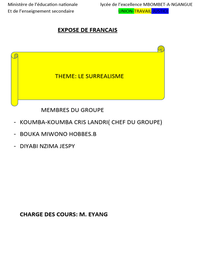 Exposé de Français 3 | PDF