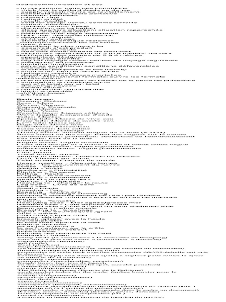 Maritime Vocabulary | PDF