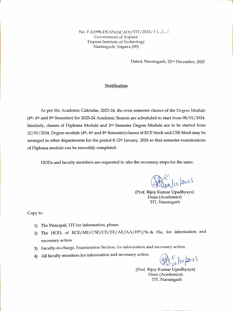 Class Start Notice | PDF