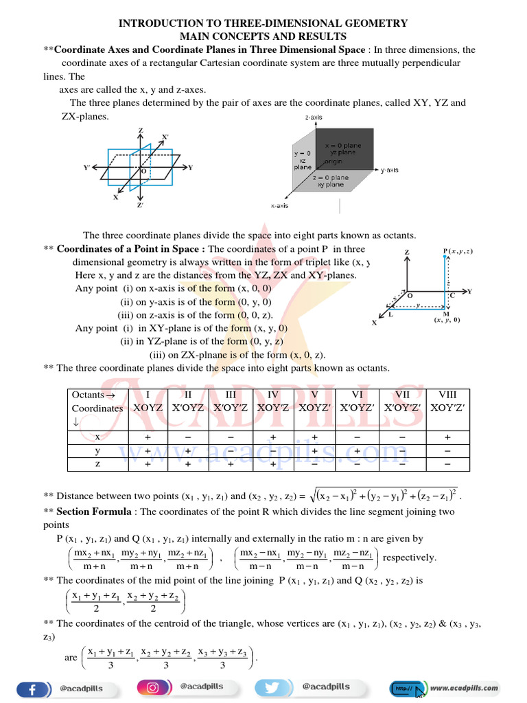 3-Dimensional Geometry | PDF