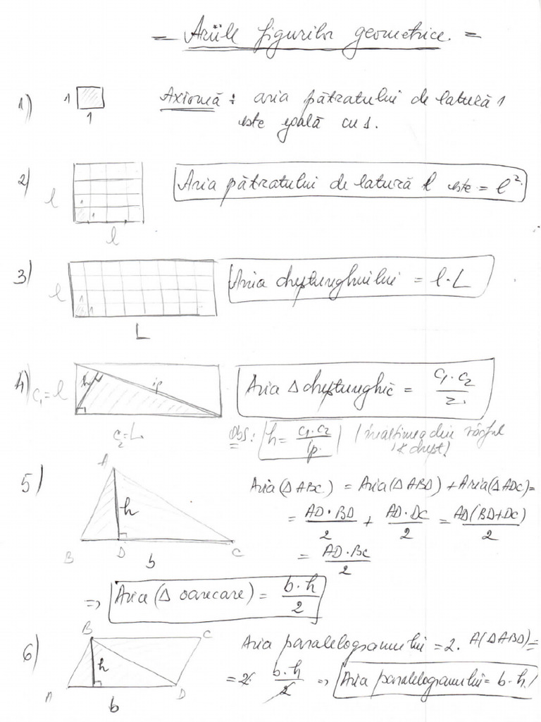 Ariile Figurilor Geometrice | PDF