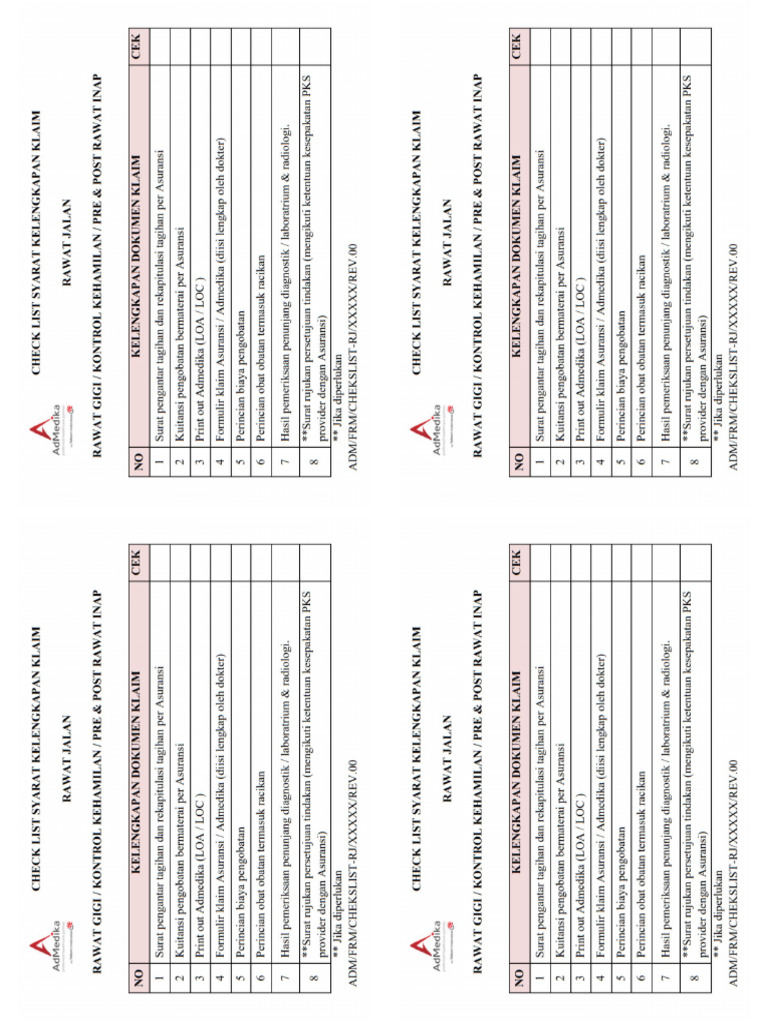 Check List Admedika | PDF