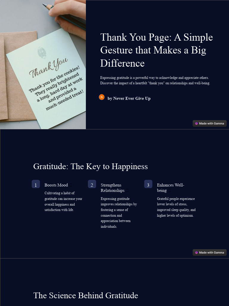 Thank You Page A Simple Gesture That Makes A Big Difference | PDF ...