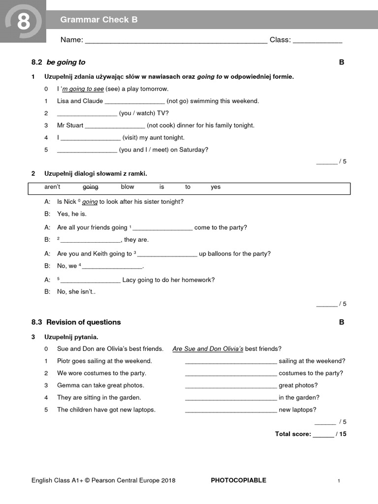 EC - A1P - Grammar Check 8B | PDF