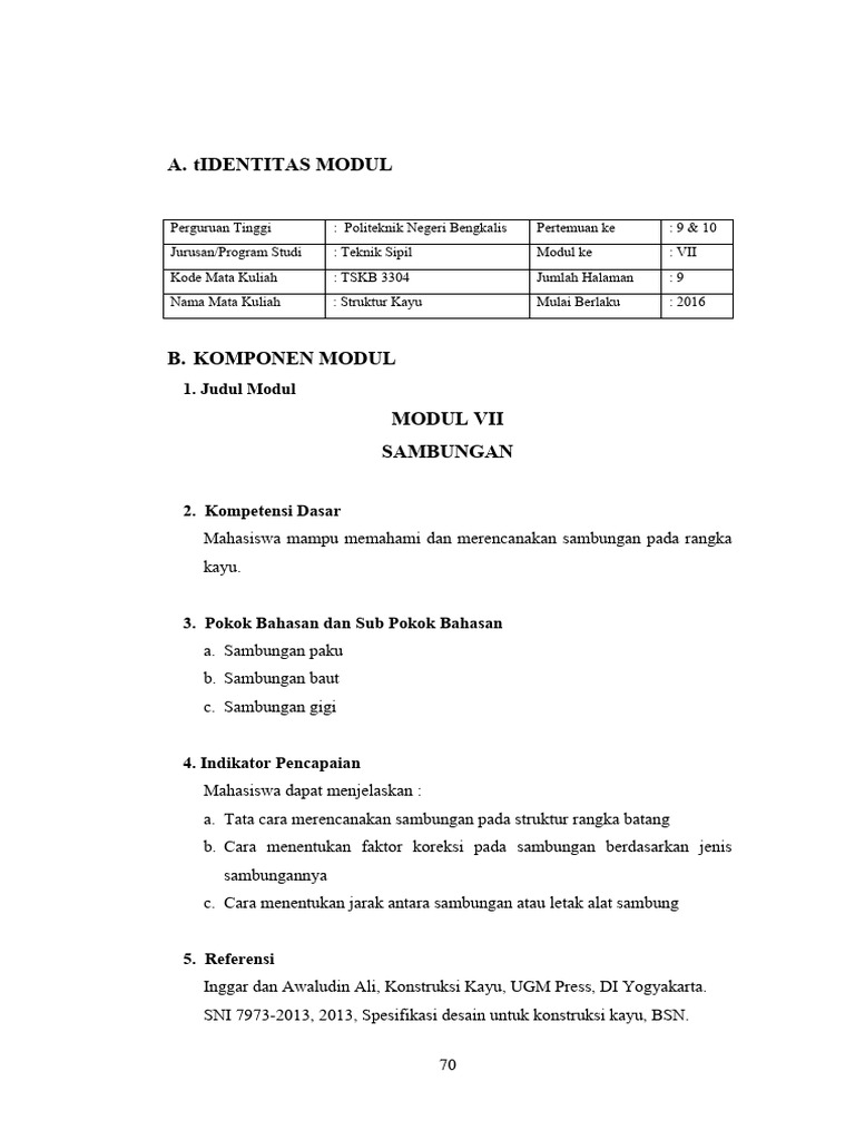 Modul Ajar Kayu Pert 7 Sambungan Gabungan | PDF