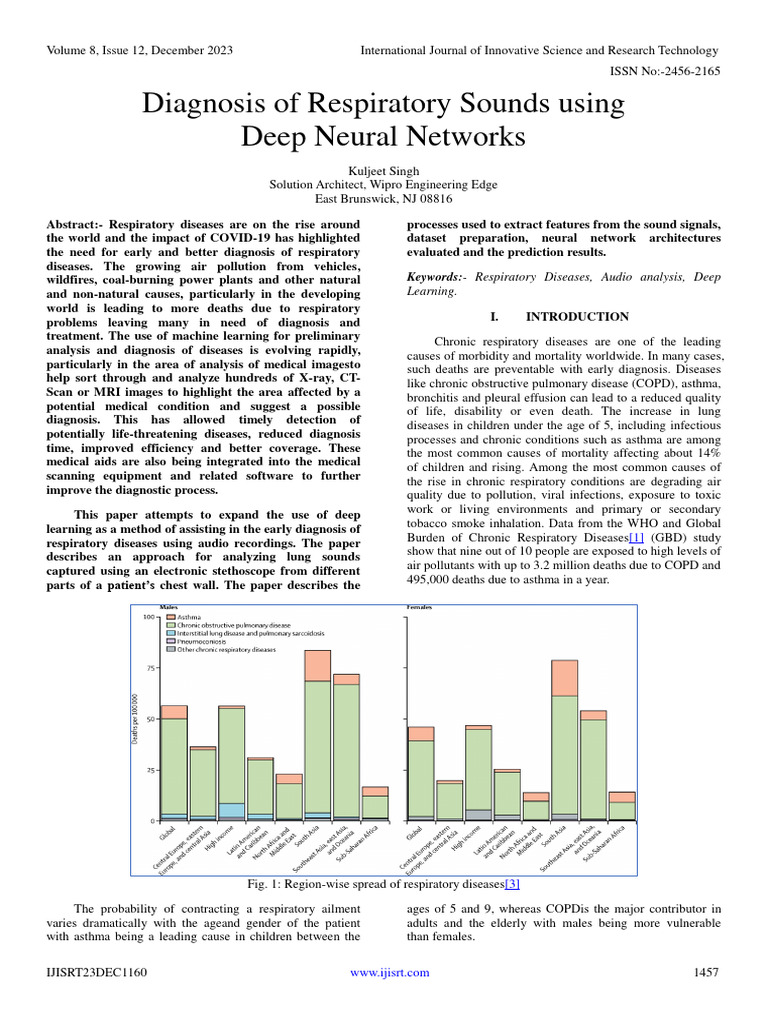 Diagnosis of Respiratory Sounds Using Deep Neural Networks | PDF