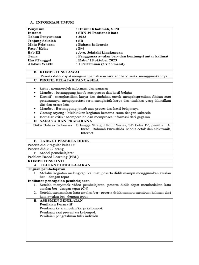 Modul Siklus I Baru | PDF