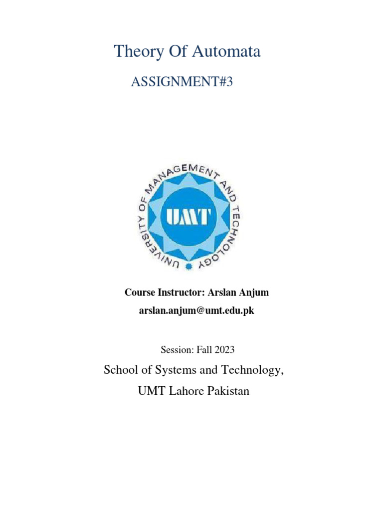 Theory of Automata-Assignment 3 | PDF Theory of Automata-Assignment 3 | PDF