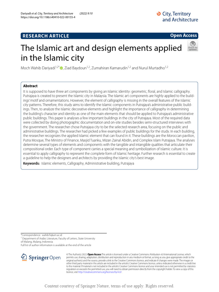 The Islamic Art and Design Elements Applied in The | PDF | Pattern ...