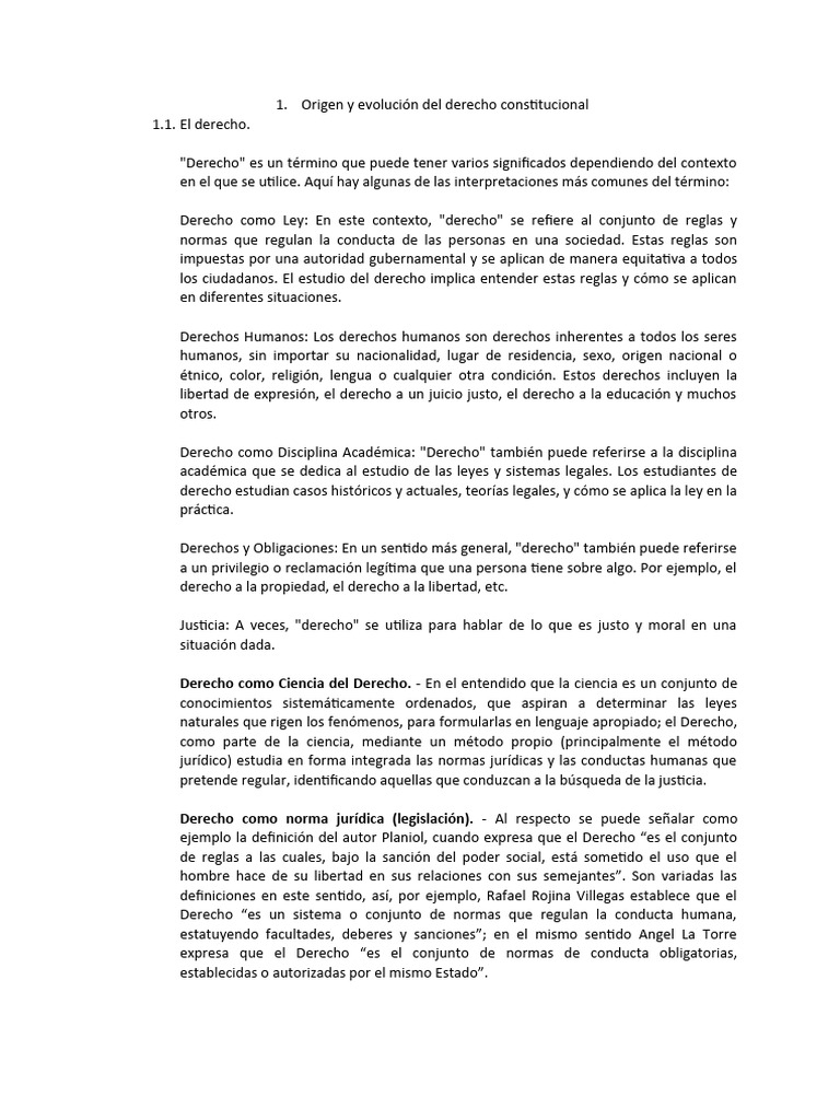 Origen y Evolución Del Derecho Constitucional | PDF Origen y Evolución Del Derecho Constitucional | PDF