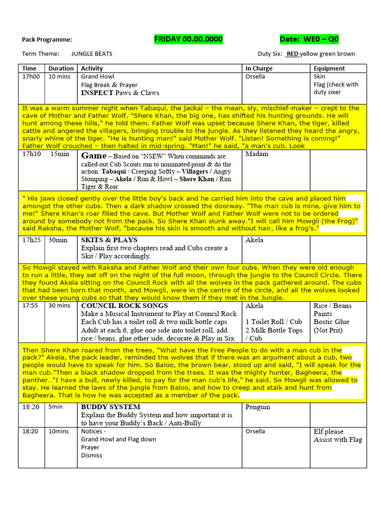 Animated Yarn Cub Scout Program | PDF | Shere Khan | Bagheera