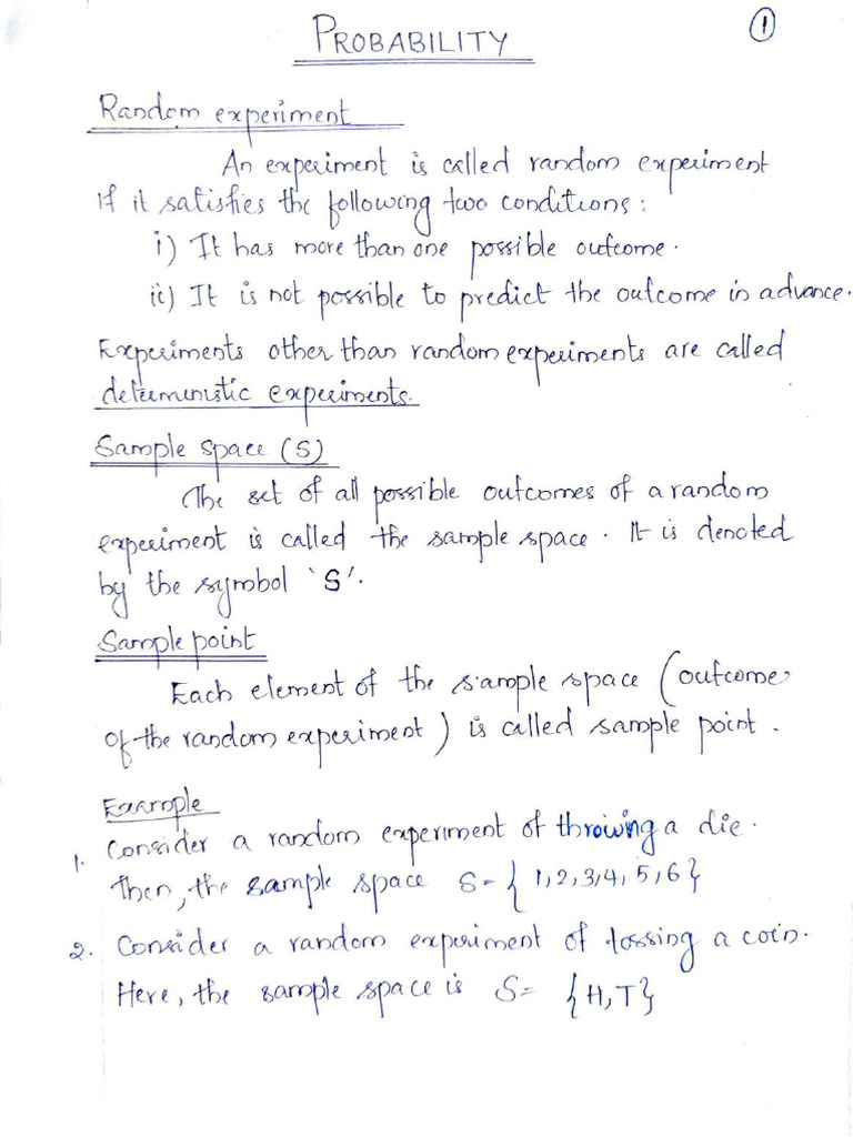 Probability - Class XI - Compressed | PDF | Mathematics
