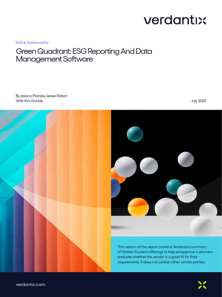 Verdantix Green Quadrant ESG Reporting and Data Management Software ...