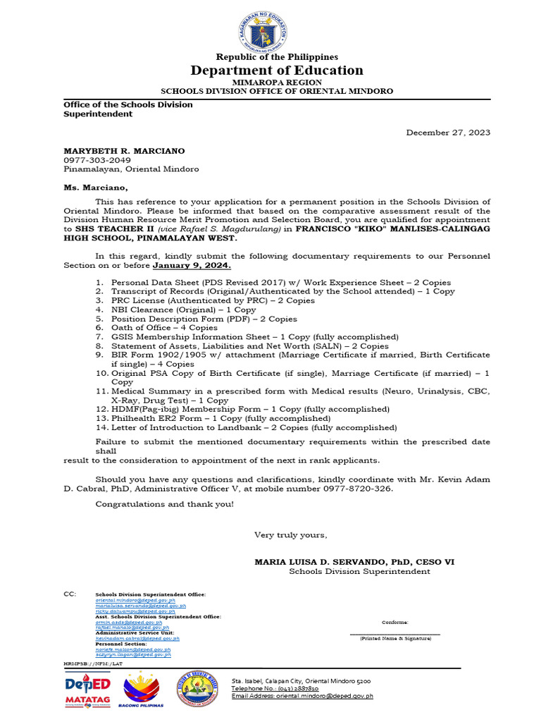 NOA Newly Hired - Marciano | PDF | Social Institutions | Government