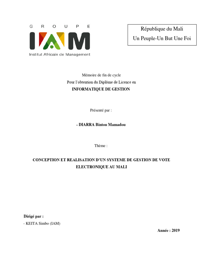 Conception Et Realisation D'un Systeme de Gestion de Vote | PDF Conception Et Realisation D'un Systeme de Gestion de Vote | PDF