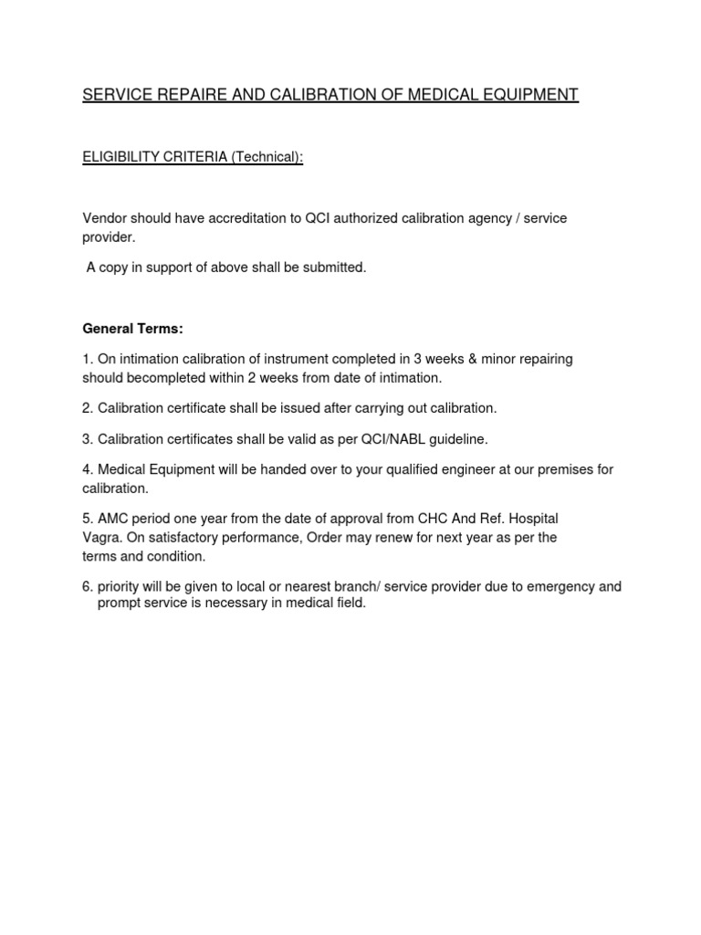 Medical Equipment Calibration Services | PDF | Invoice | Taxes