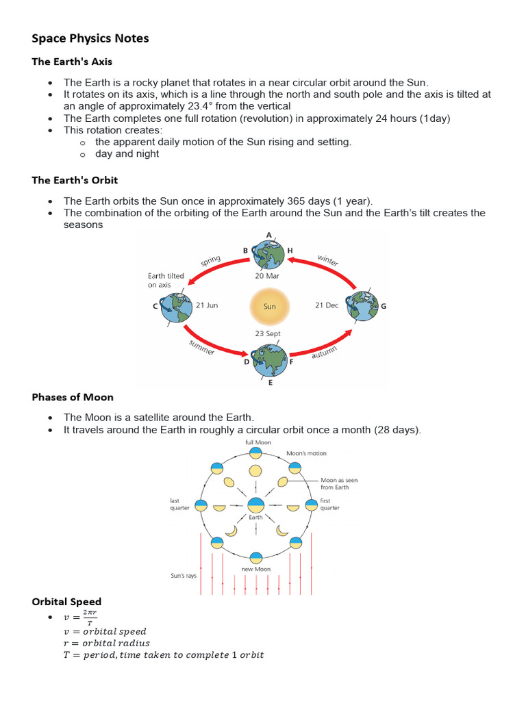 Space Physics Notes | PDF | Stars | Solar System
