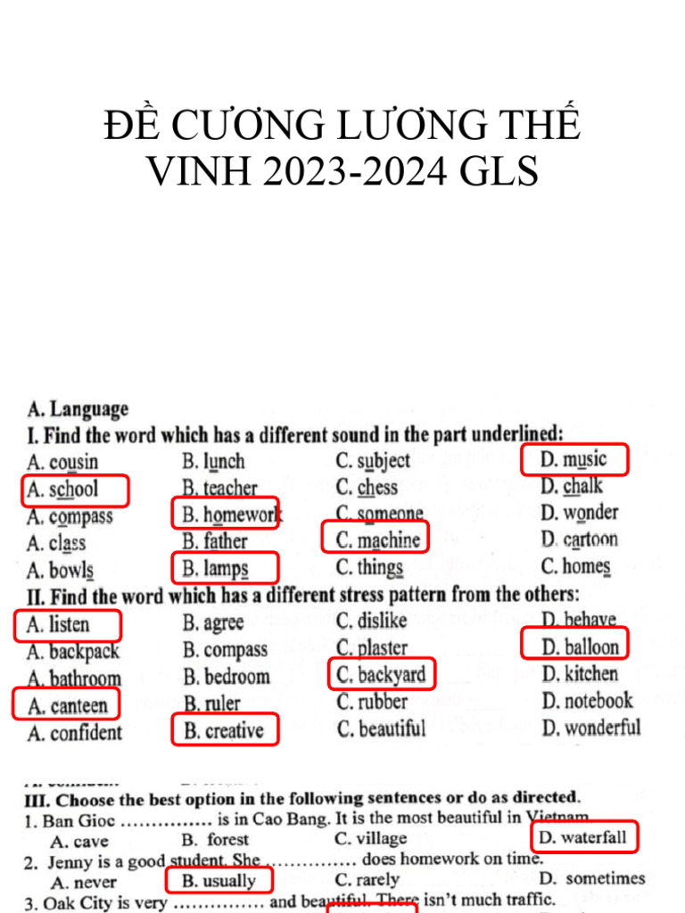 E6-Ck1-Đề Cương Lương Thế Vinh 2023-2024 GLS | PDF