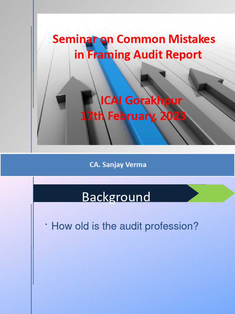 Audit Report Commom Mistakes | PDF | Finance & Money Management