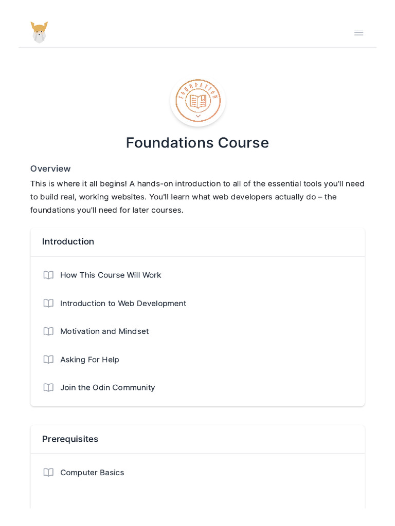 Foundations - The Odin Project | PDF