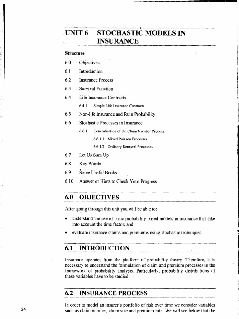 Unit 6 | Download Free PDF | Insurance | Probability Distribution