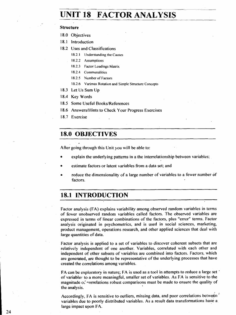 Unit 18 | PDF | Factor Analysis | Principal Component Analysis