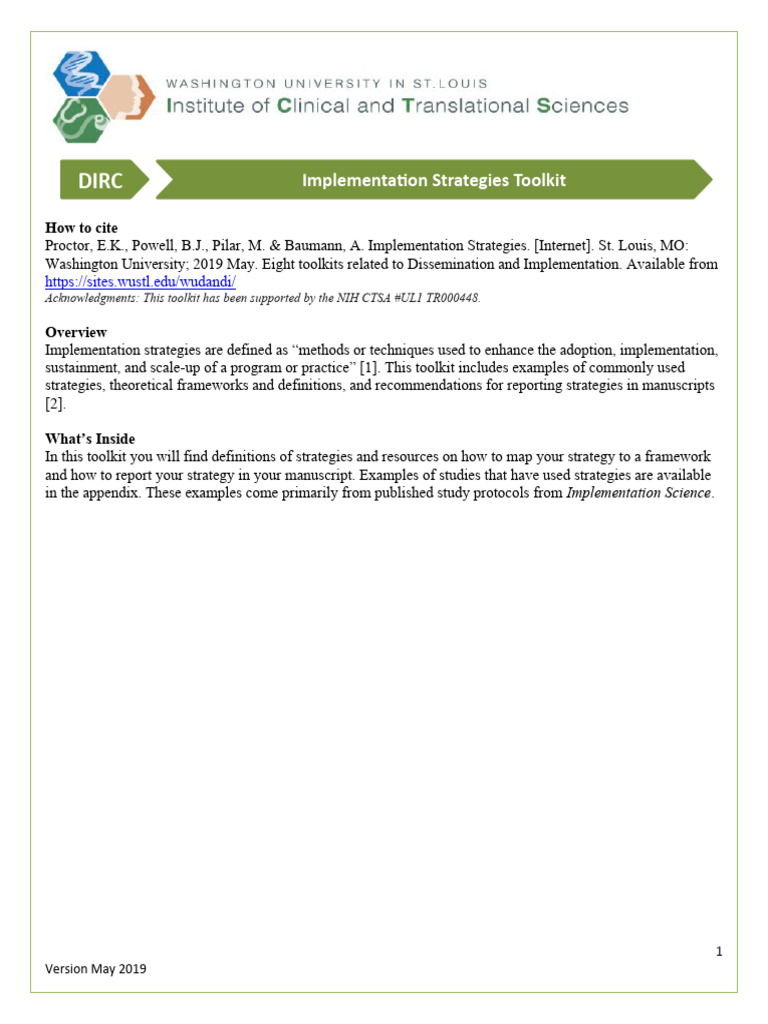 7.strategies Toolkit 2019 | PDF | Evidence Based Medicine | Educational ...