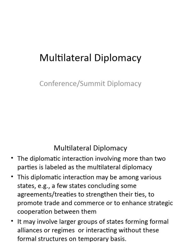 Multilateral Diplomacy | PDF | Diplomacy | Heads Of State